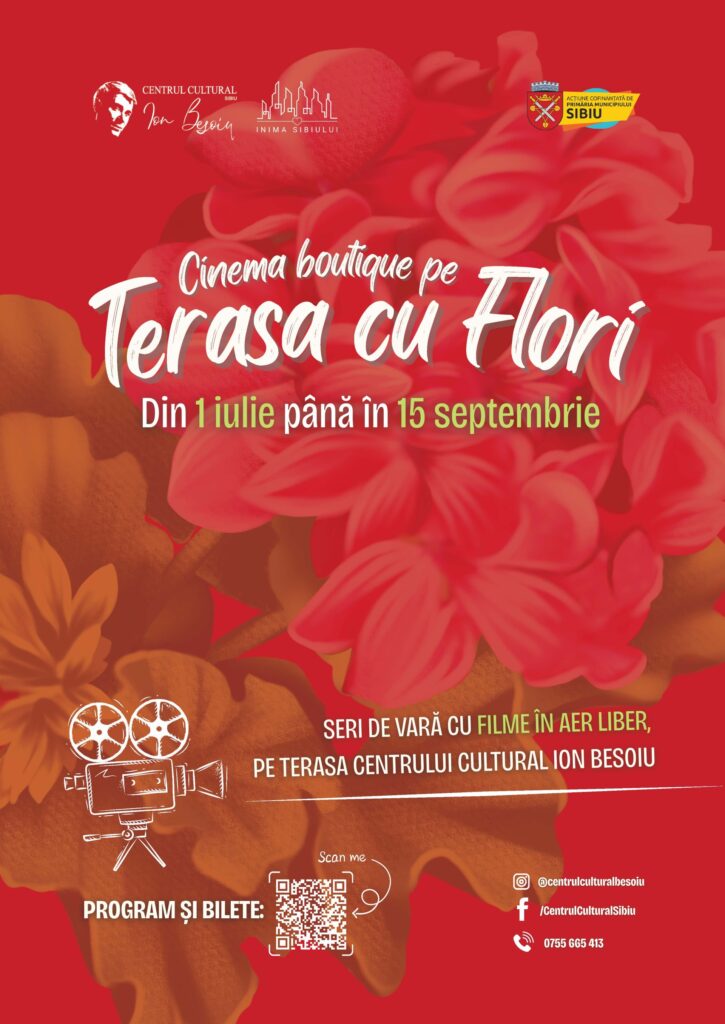 Cinema Boutique Sibiu: Program Filme Vară pe Terasa cu Flori